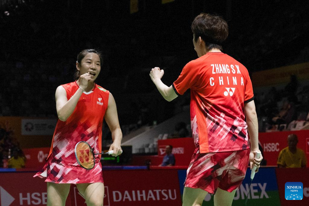 In pics: women's doubles round of 16 match at Indonesia Masters-Xinhua