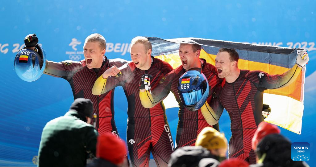 Germany wins bobsleigh 4-man gold at Beijing Winter Olympics-Xinhua