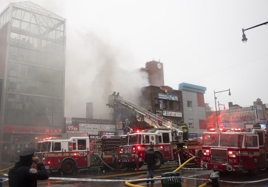 Major fire damages commercial building in New York's Flushing Chinatown ...
