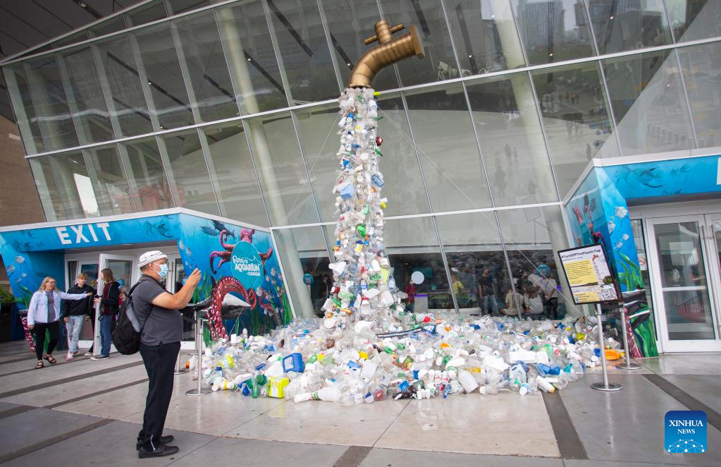 Art installation "Turn Off The Plastic Tap”on display in Toronto ...