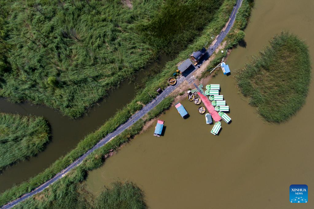 View of Sanggan River National Wetland Park in north China -Xinhua