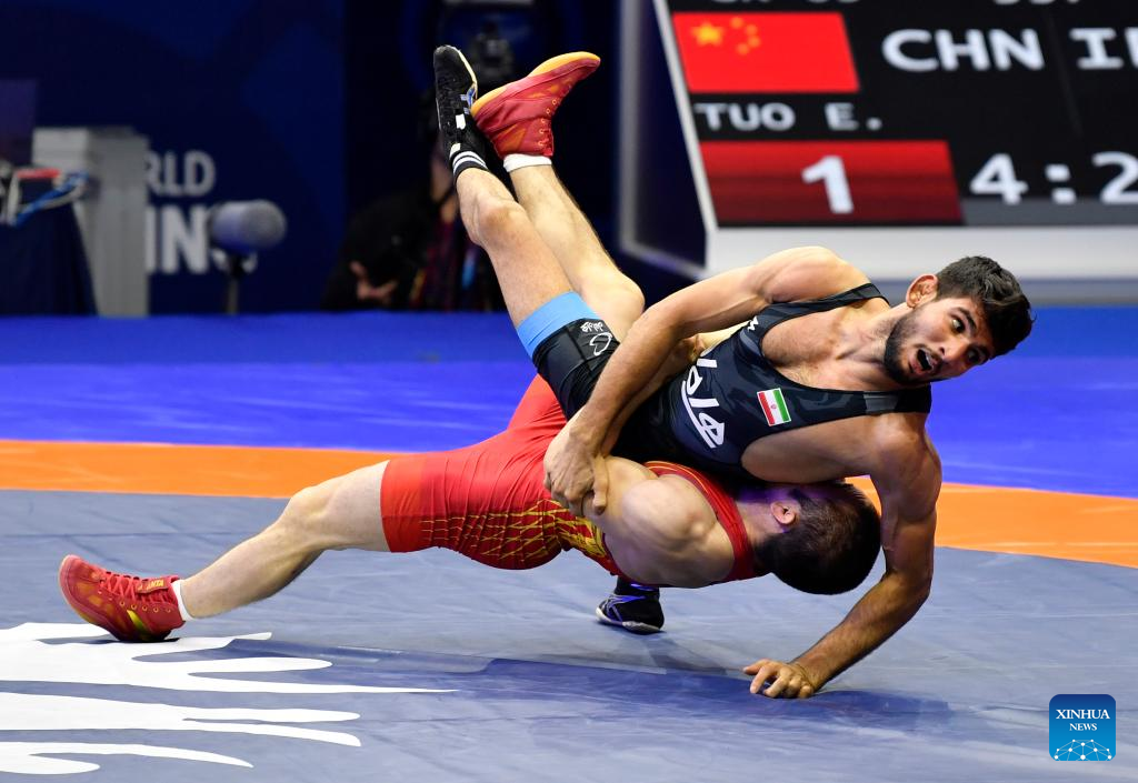China's Tuo Erbatu wins bronze medal at Wrestling World Championships ...