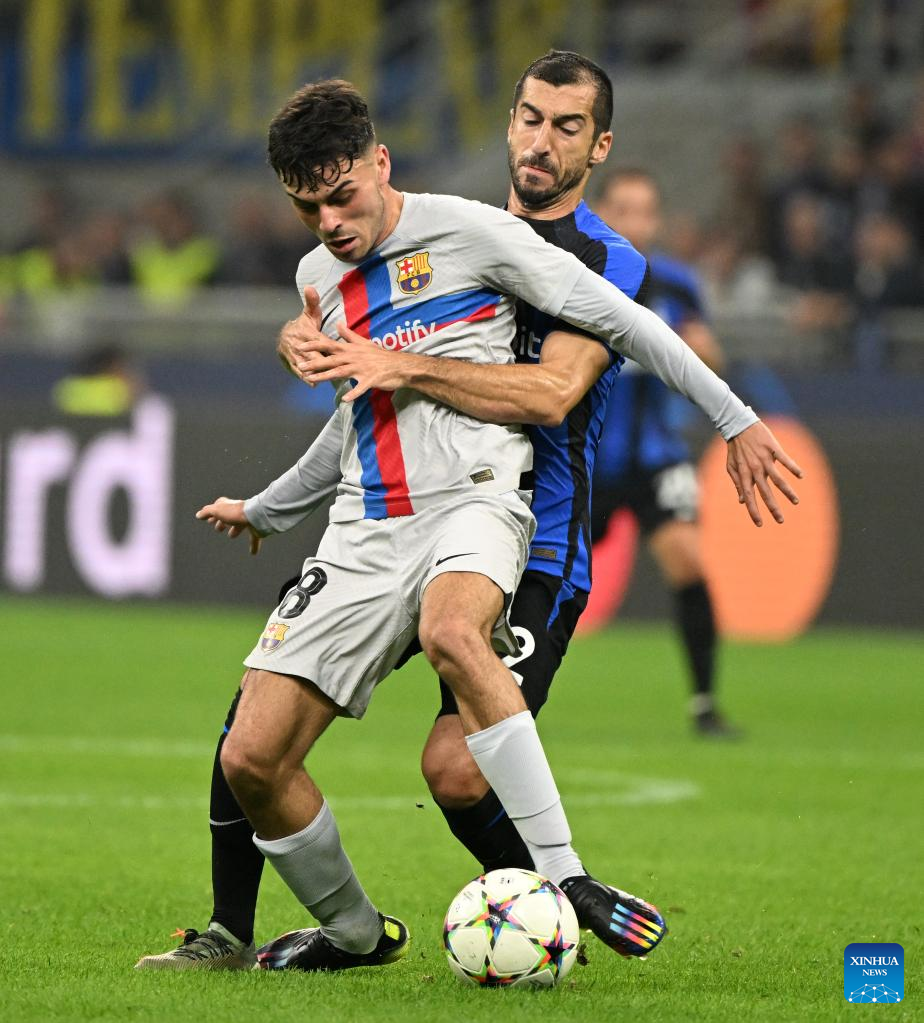UEFA Champions League Group C match: FC Inter vs. Barcelona-Xinhua