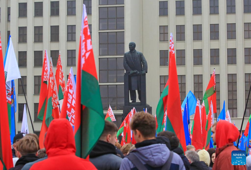 105th anniversary of 1917 October Revolution marked in Minsk, Belarus ...