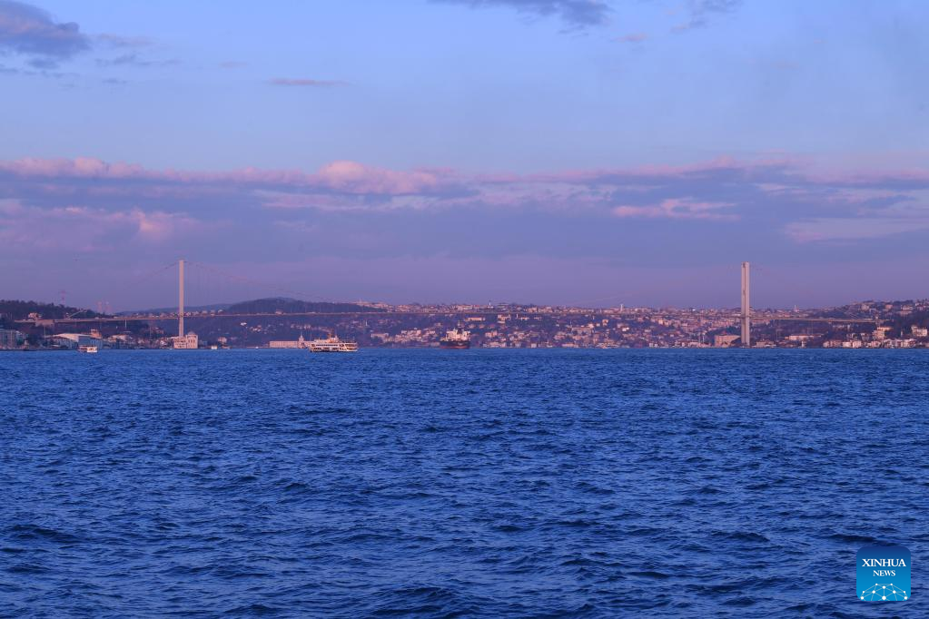 View of Bosporus Strait in Istanbul, Türkiye-Xinhua