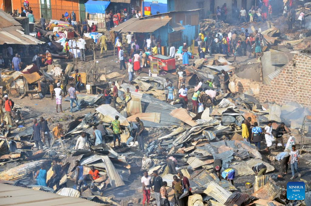 Fire ravages commercial shops and houses in suburb of Uganda's Kampala ...