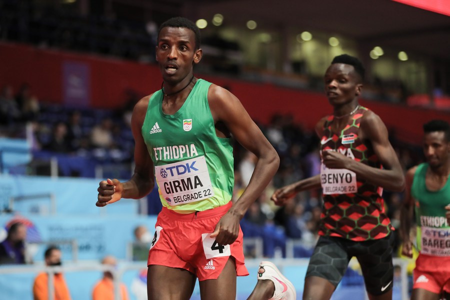 Ethiopia's Girma breaks world indoor 3,000m record in Lievin-Xinhua
