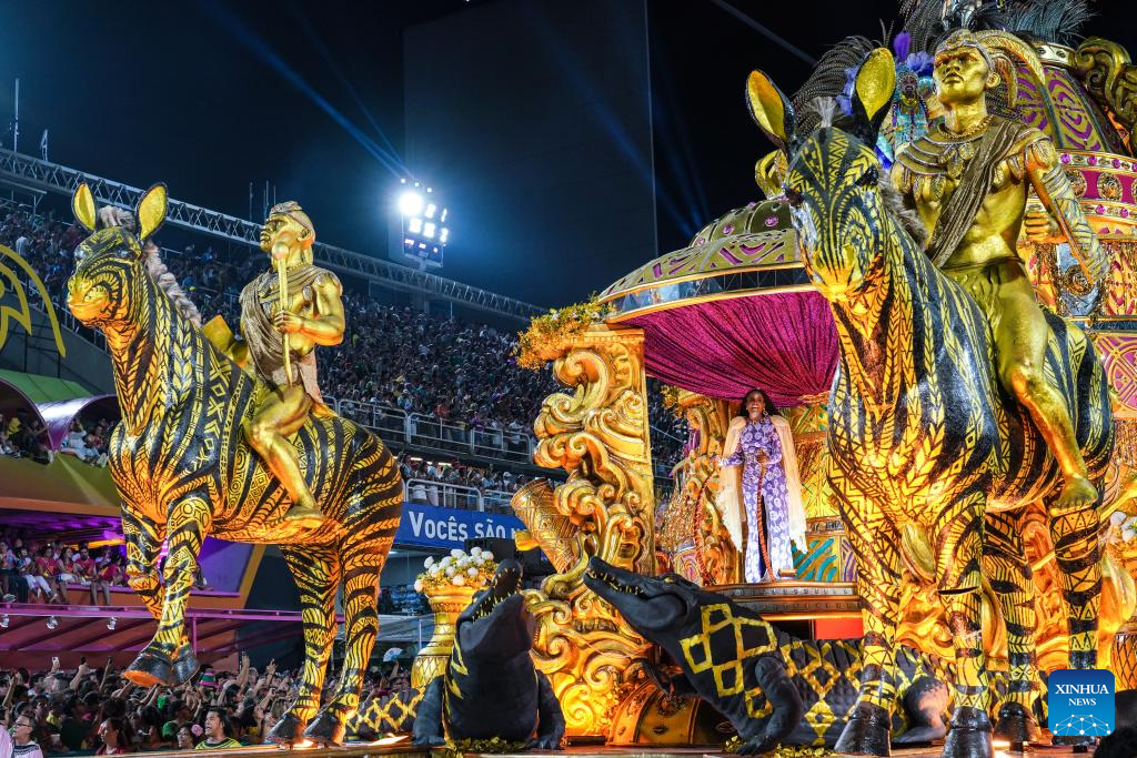 Revelers participate in carnival parade in Brazil-Xinhua