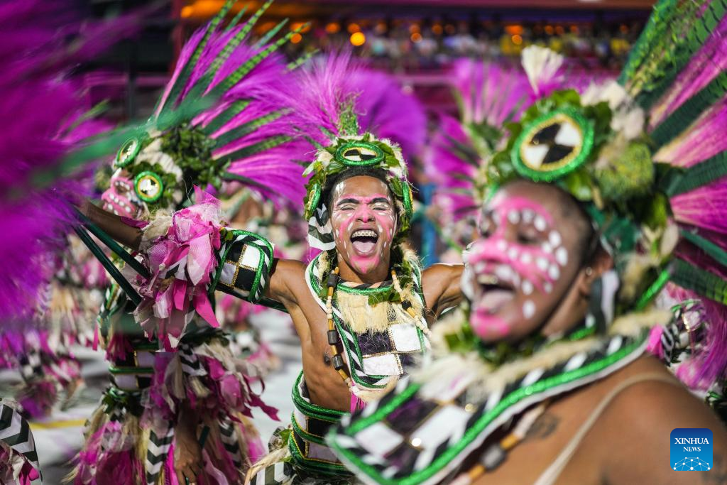 Revelers participate in carnival parade in Brazil-Xinhua