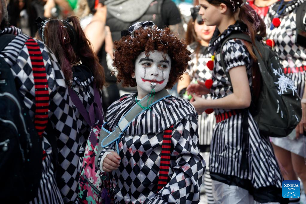 People attend Limassol Carnival parade in Cyprus-Xinhua