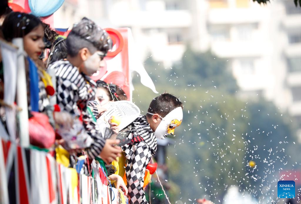 People attend Limassol Carnival parade in Cyprus-Xinhua