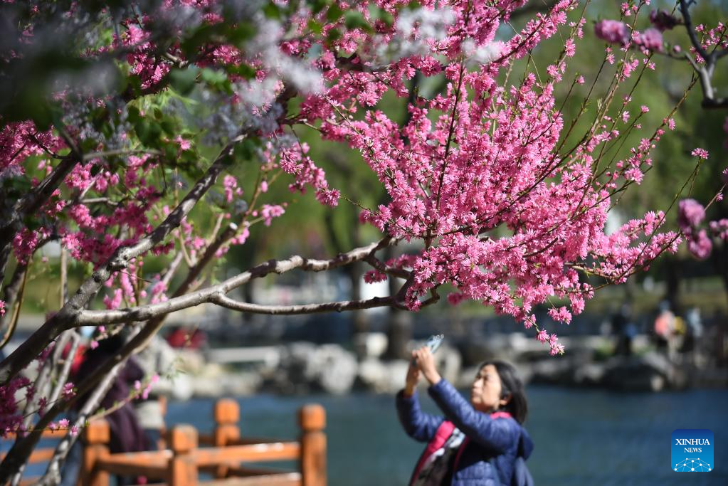 Tourists have fun at Taoranting park in Beijing-Xinhua