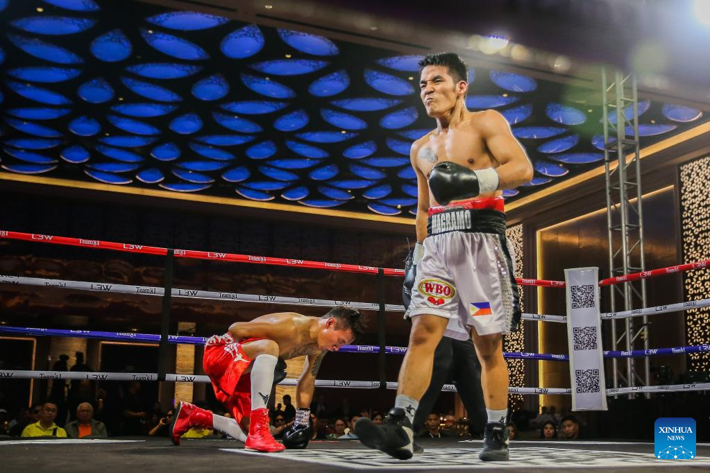 Highlights of Philippine super featherweight championship-Xinhua