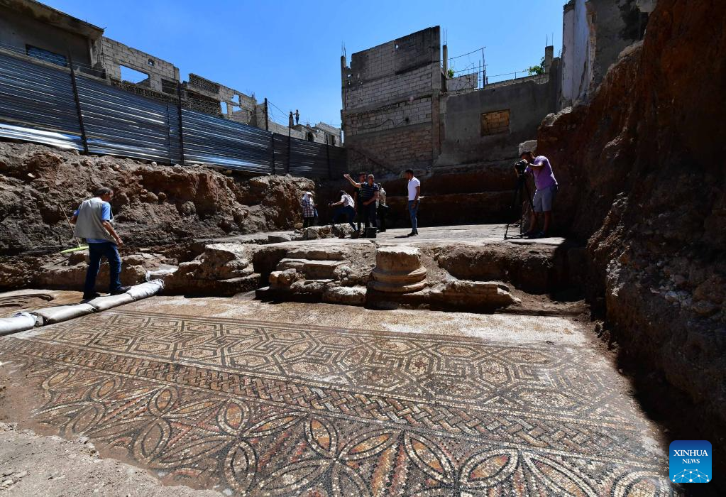 Roman-era mosaic panel uncovered in Syria-Xinhua