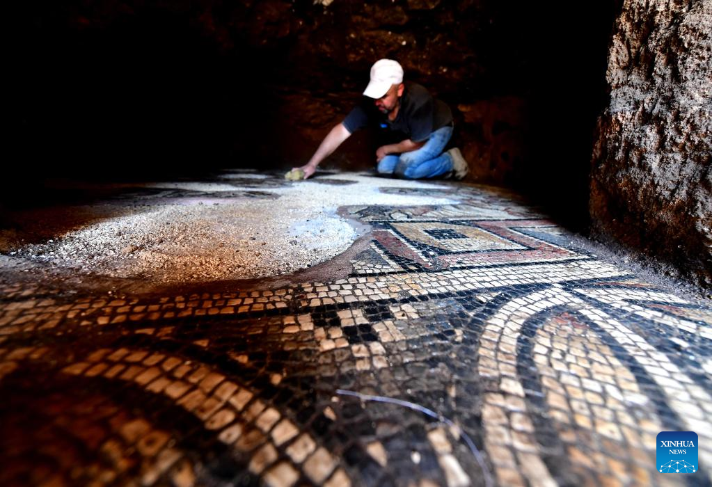 Roman-era mosaic panel uncovered in Syria-Xinhua