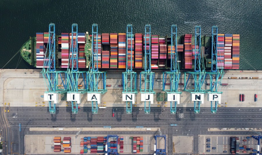 InPics: China's Tianjin Port sees record-high container throughput in ...