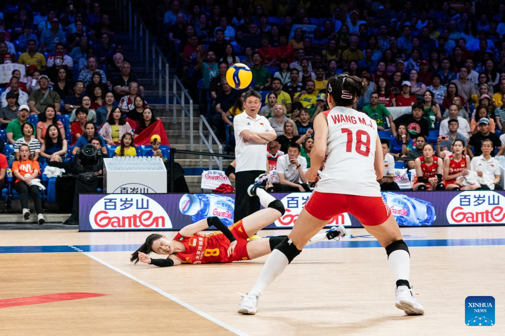 Women's Volleyball Nations League quarterfinal match: China vs. Brazil ...