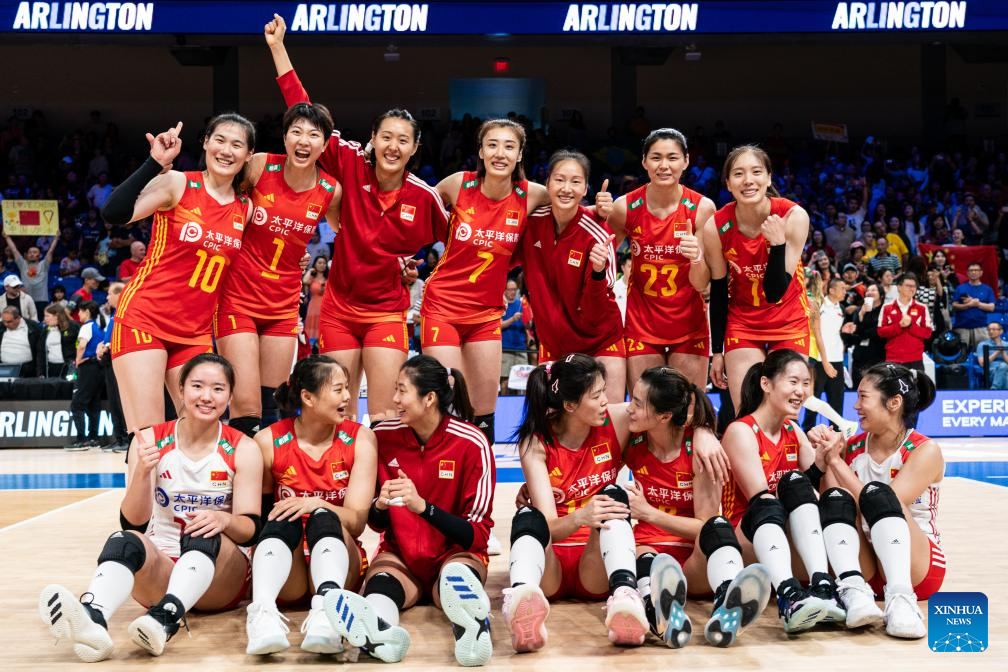 Women's Volleyball Nations League quarterfinal match: China vs. Brazil ...