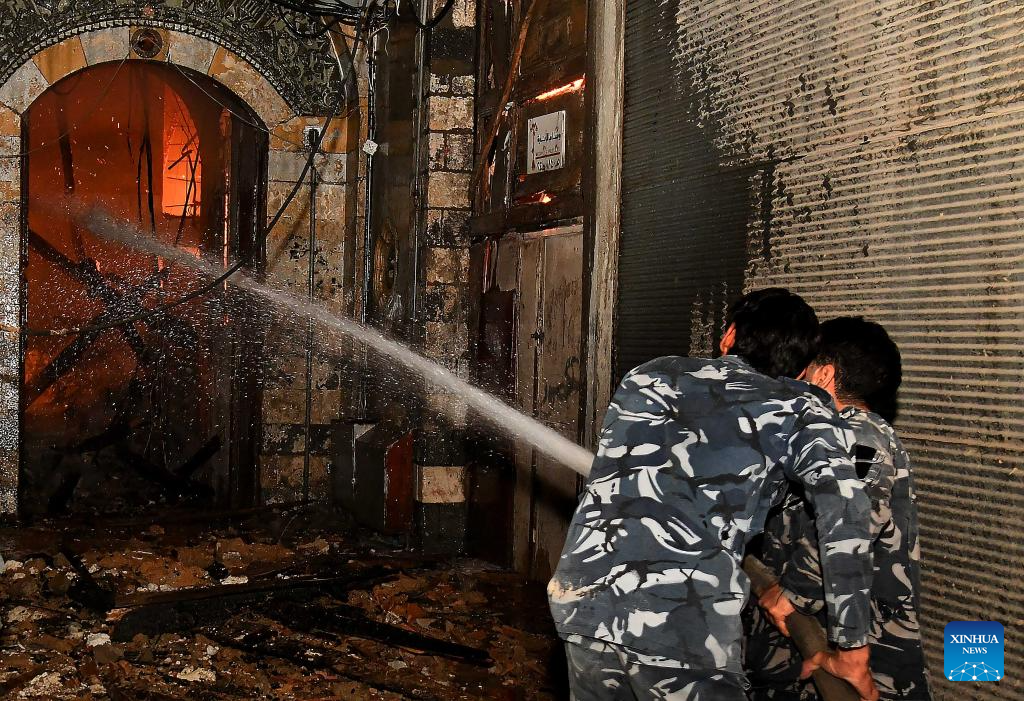 House fire breaks out in Damascus, Syria-Xinhua