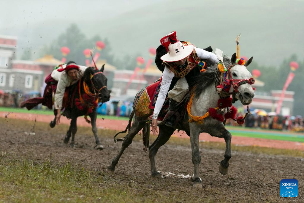 Horse racing festival held in Yushu Tibetan Autonomous Prefecture, NW ...