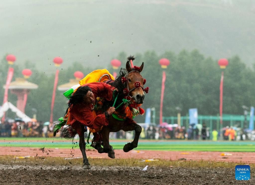 Horse racing festival held in Yushu Tibetan Autonomous Prefecture, NW ...