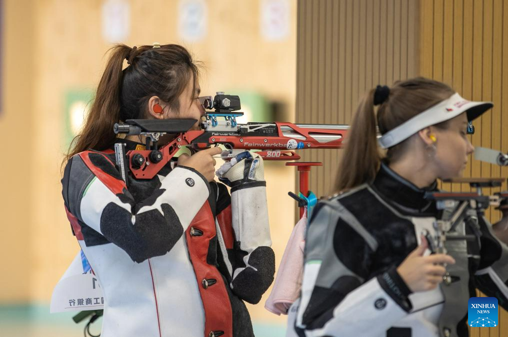 Chengdu Universiade: shooting women's 10m air rifle team-Xinhua