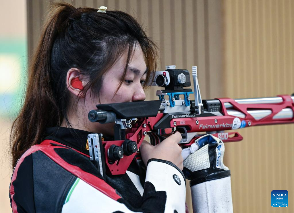 Chengdu Universiade: shooting women's 10m air rifle team-Xinhua