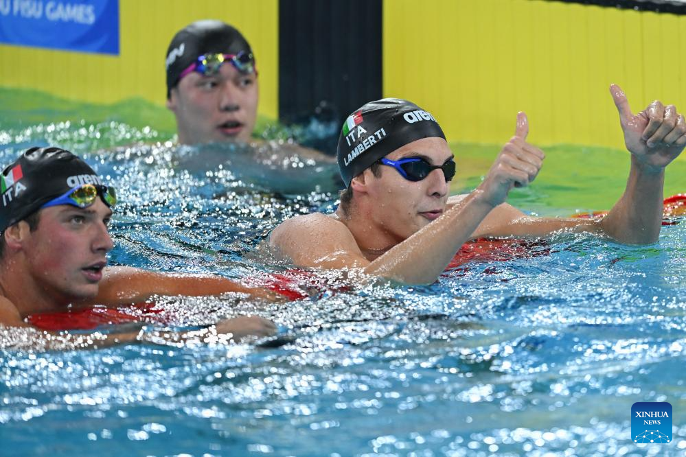 In pics: men's 800m freestyle in swimming at Chengdu Universiade-Xinhua
