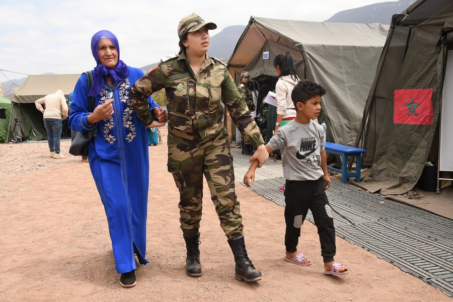 InPics: Temporary hospital shelters earthquake victims in Morocco -Xinhua