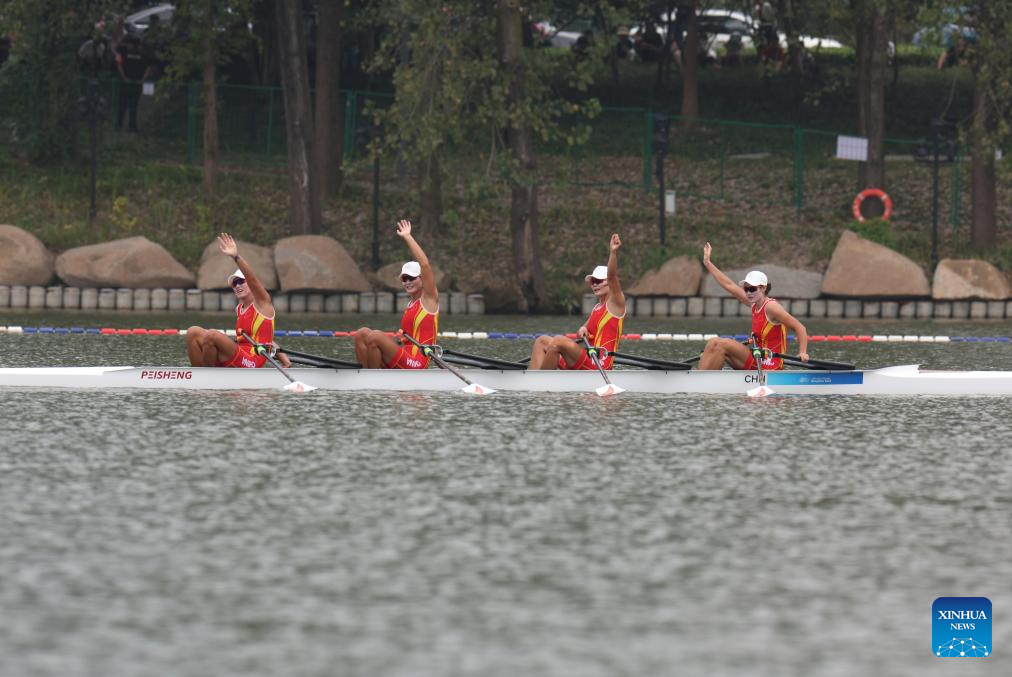 China wins gold of Women's Quadruple Sculls of Rowing at Hangzhou Asiad ...