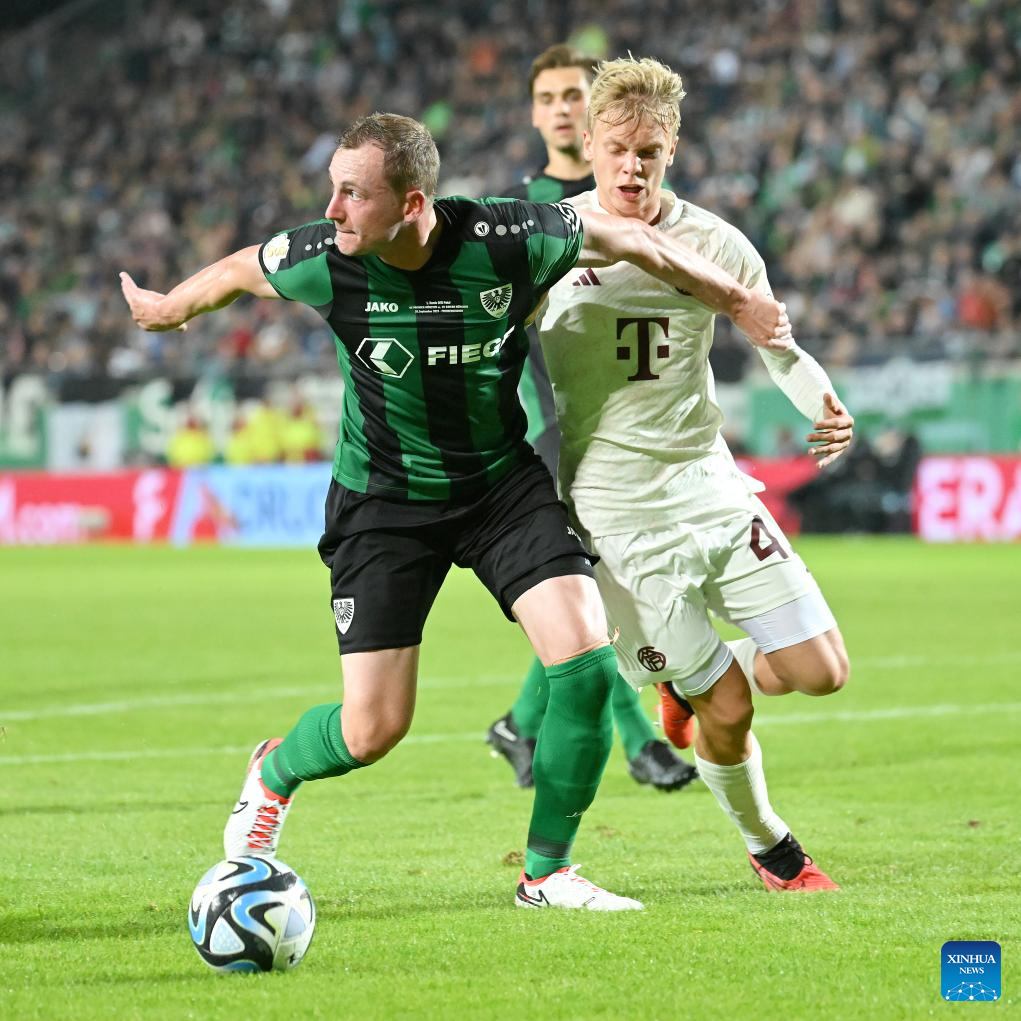 German Cup football match: Preussen Muenster vs. Bayern Munich-Xinhua