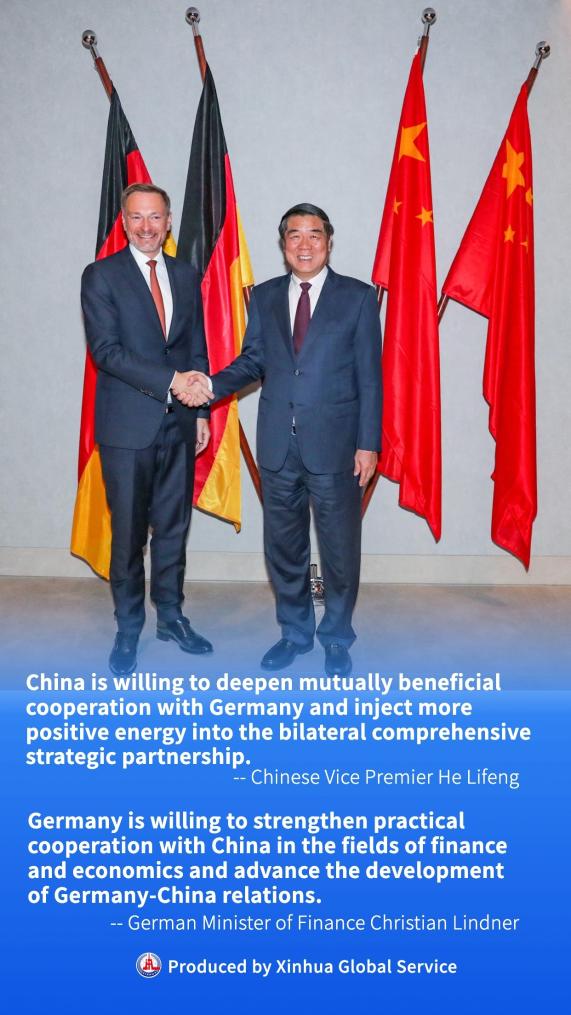Poster: China, Germany willing to strengthen bilateral relations-Xinhua