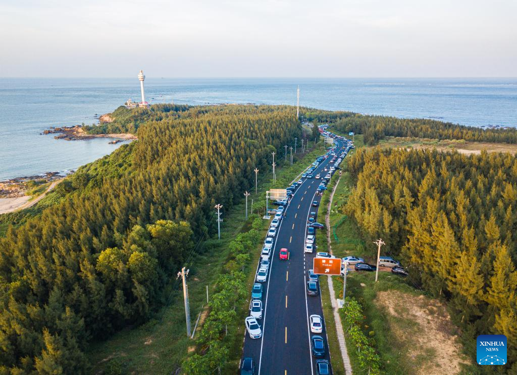 Scenic coastal highway attracts tourists for self-driving tour during ...