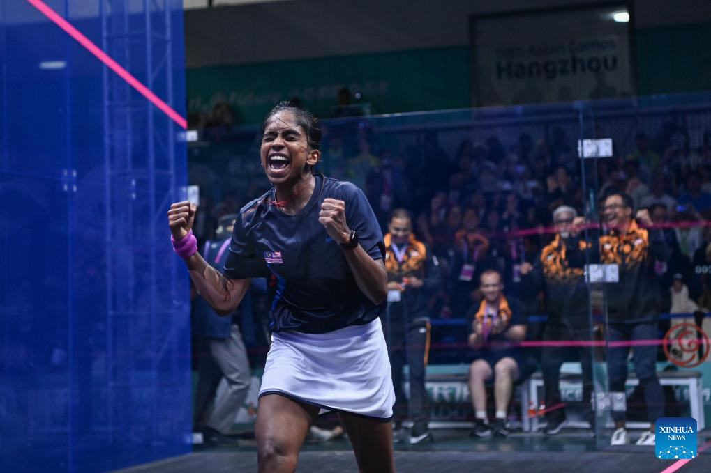 Malaysia claims double gold in Asiad squash singles-Xinhua