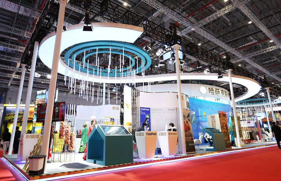 (CIIE)Booths of five guest countries of honor in CIIE-Xinhua