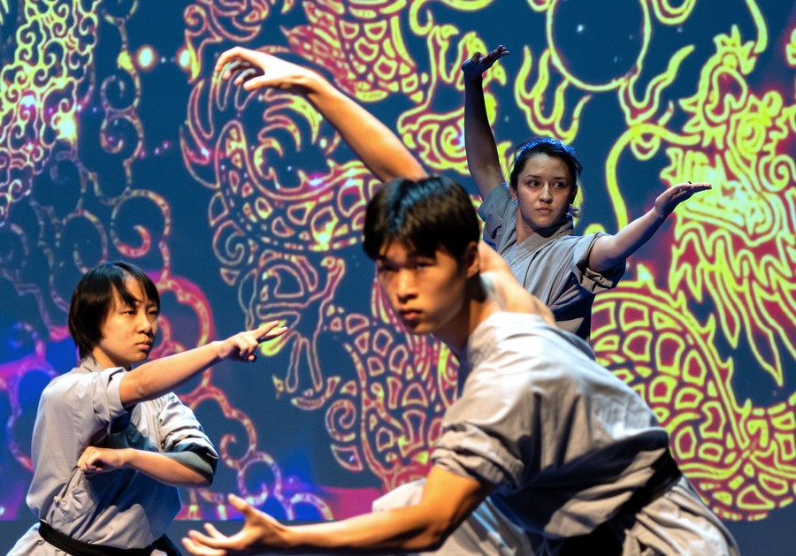 China's national Wushu team performs exhibition in U.S.-Xinhua