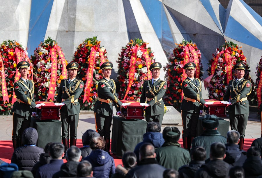 Remains of CPV soldiers returned from ROK buried in Shenyang-Xinhua