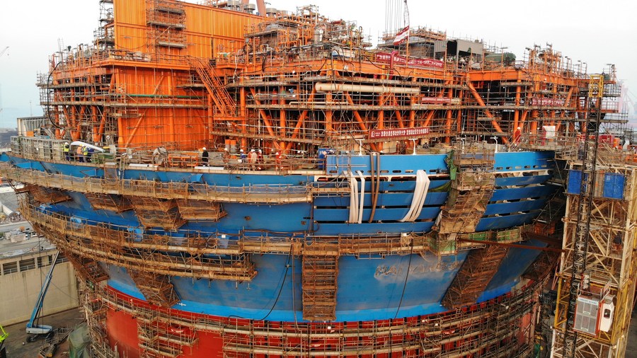 Asia's first FPSO enters its final assembly phase in east China's ...