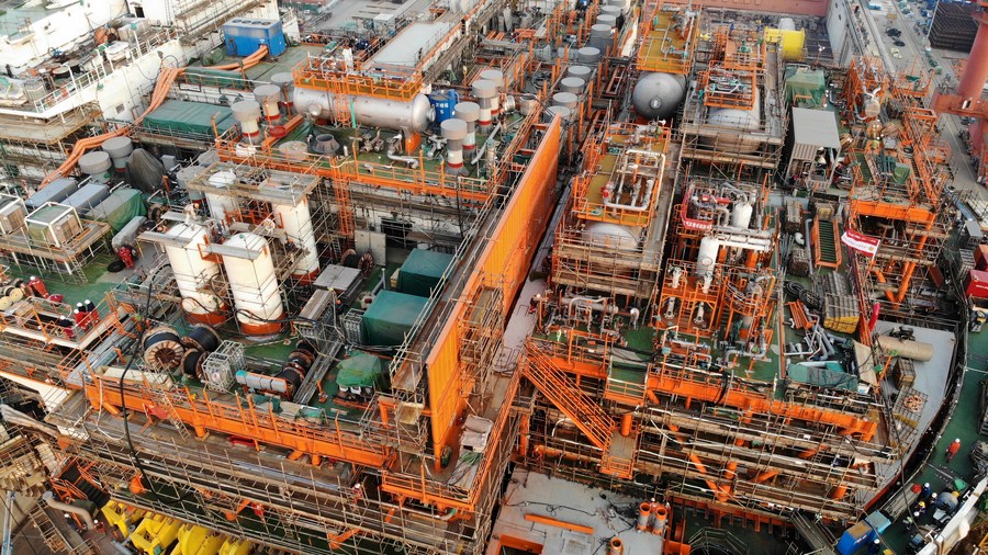 Asia's first FPSO enters its final assembly phase in east China's Qingdao-Xinhua