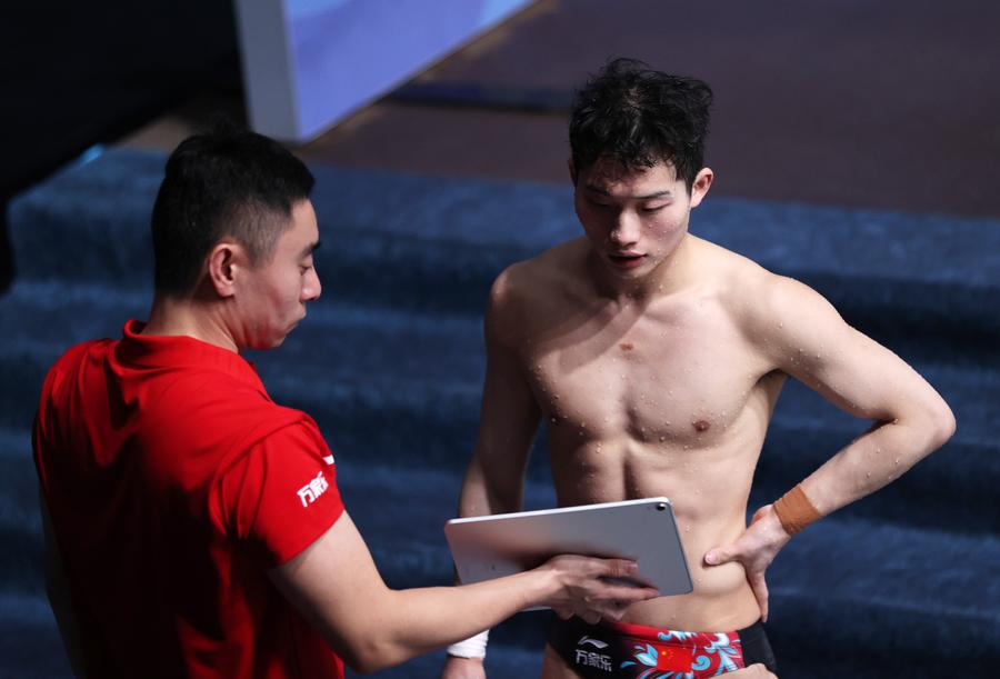 China's Wang clinches 3rd straight 3m springboard worlds title-Xinhua