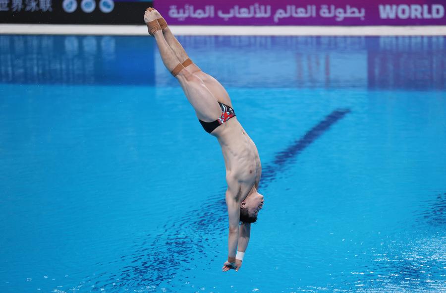 China's Wang clinches 3rd straight 3m springboard worlds title-Xinhua