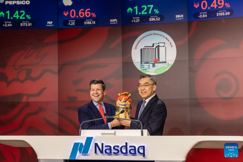 Nasdaq celebrates Chinese Lunar New Year with closing bell -Xinhua