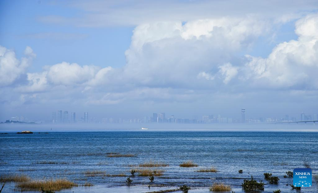 View of Xiamen seen from estuary in Kinmen-Xinhua