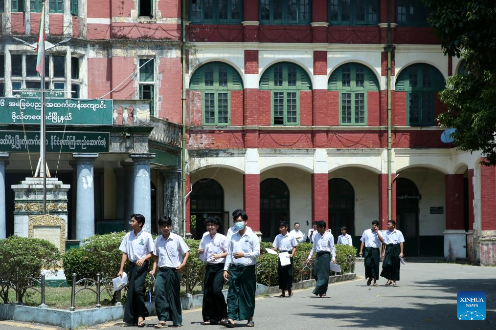 Students sit for matriculation exam in Myanmar-Xinhua