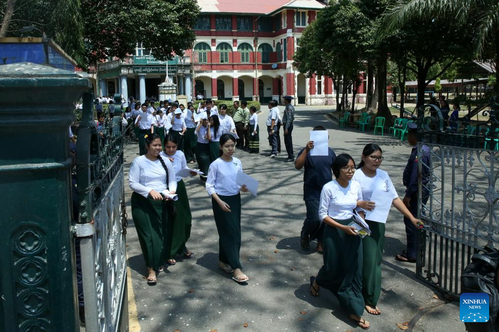 Students sit for matriculation exam in Myanmar-Xinhua