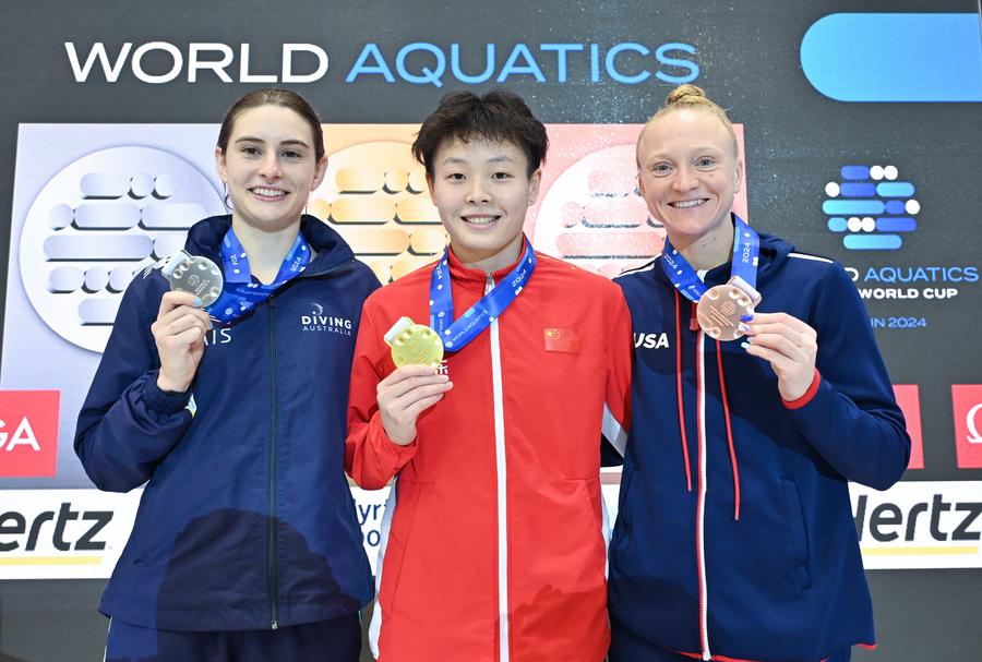 China's Chen, Lian win golds at diving World Cup in Berlin-Xinhua