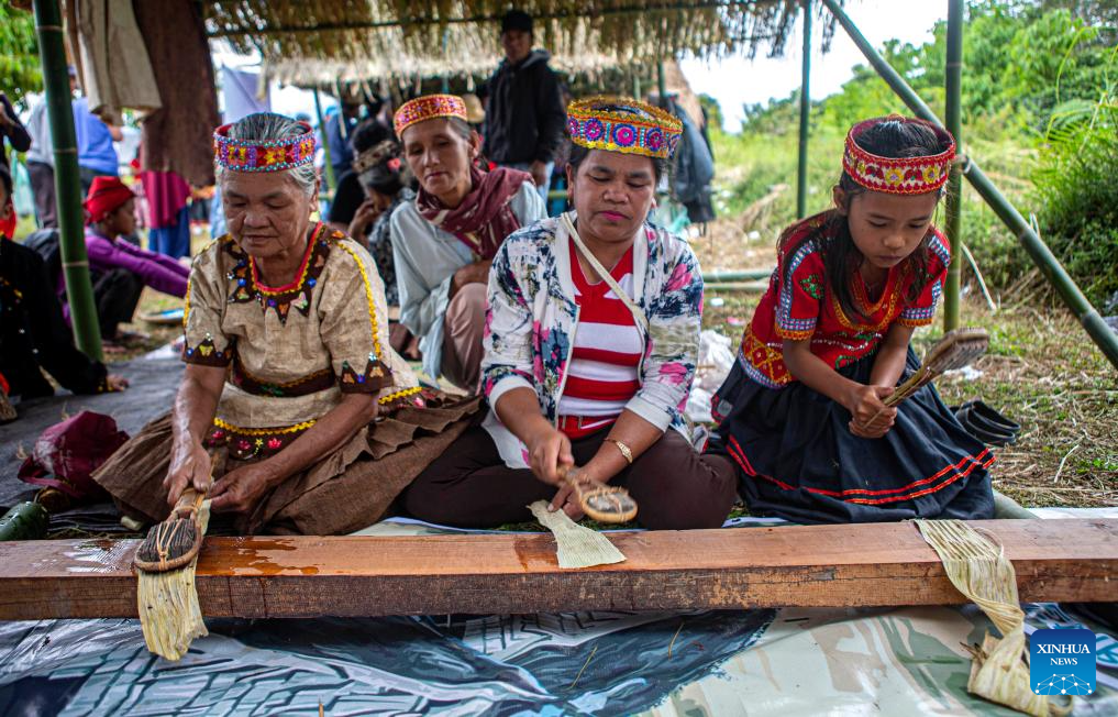 Villagers make traditional barkcloth in Bada Valley, Indonesia-Xinhua