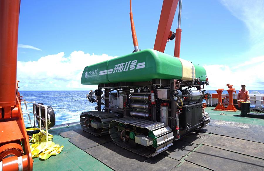 China's deep-sea heavy-duty mining vehicle reaches record depth in sea ...