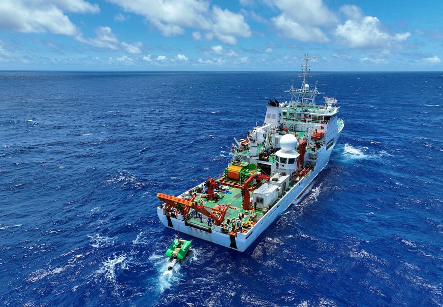 China's deep-sea heavy-duty mining vehicle reaches record depth in sea ...