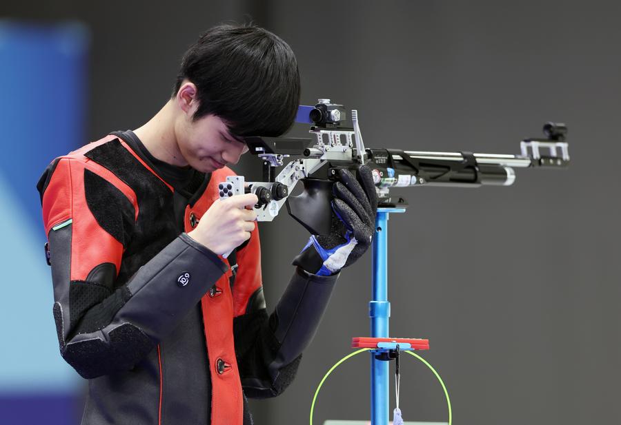 (PARIS2024)In pics: China's Sheng wins 2nd Olympic gold with men's 10m ...